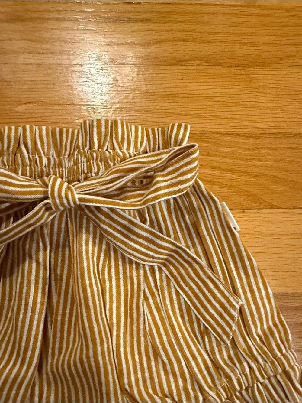 Bottoms | Bay Girls Striped Mustard Yellow Bubble Shorts With Bow Size ...